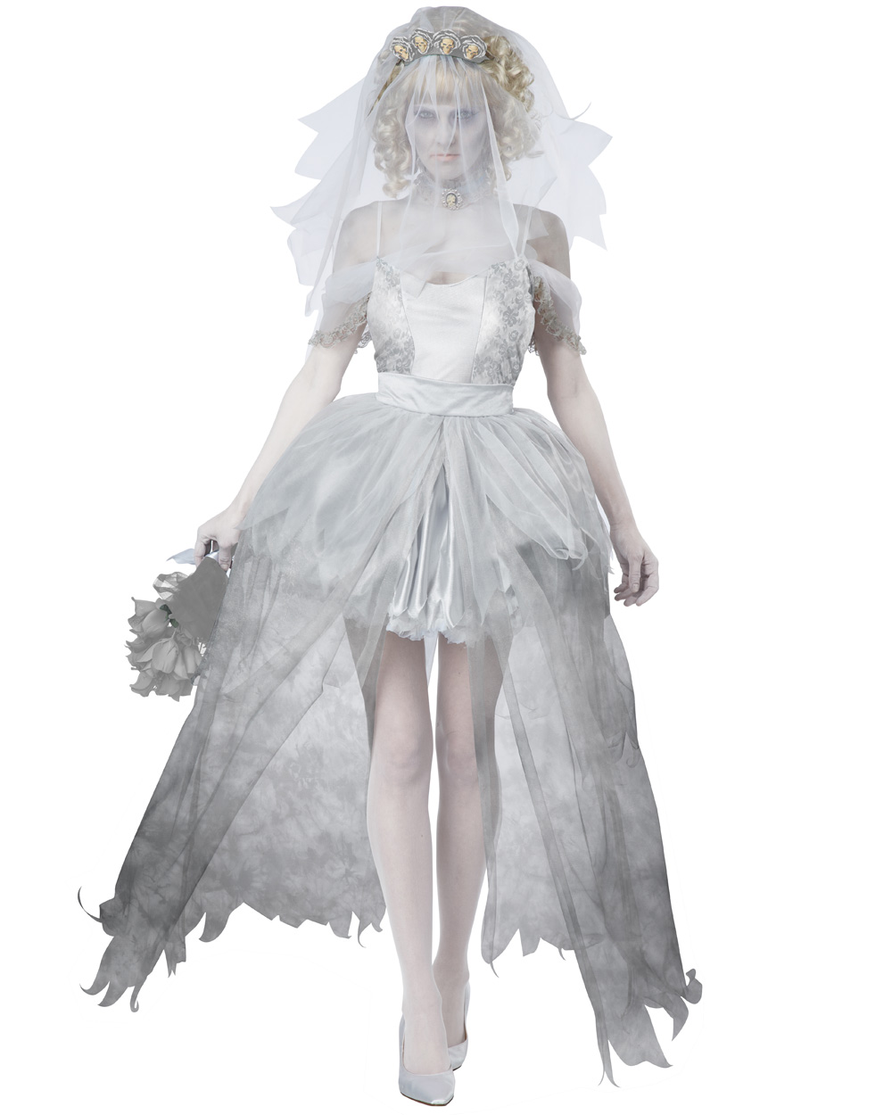 Cl516 Ghost Bride Halloween Corpse Dead Zombie Horror Fancy Dress Party