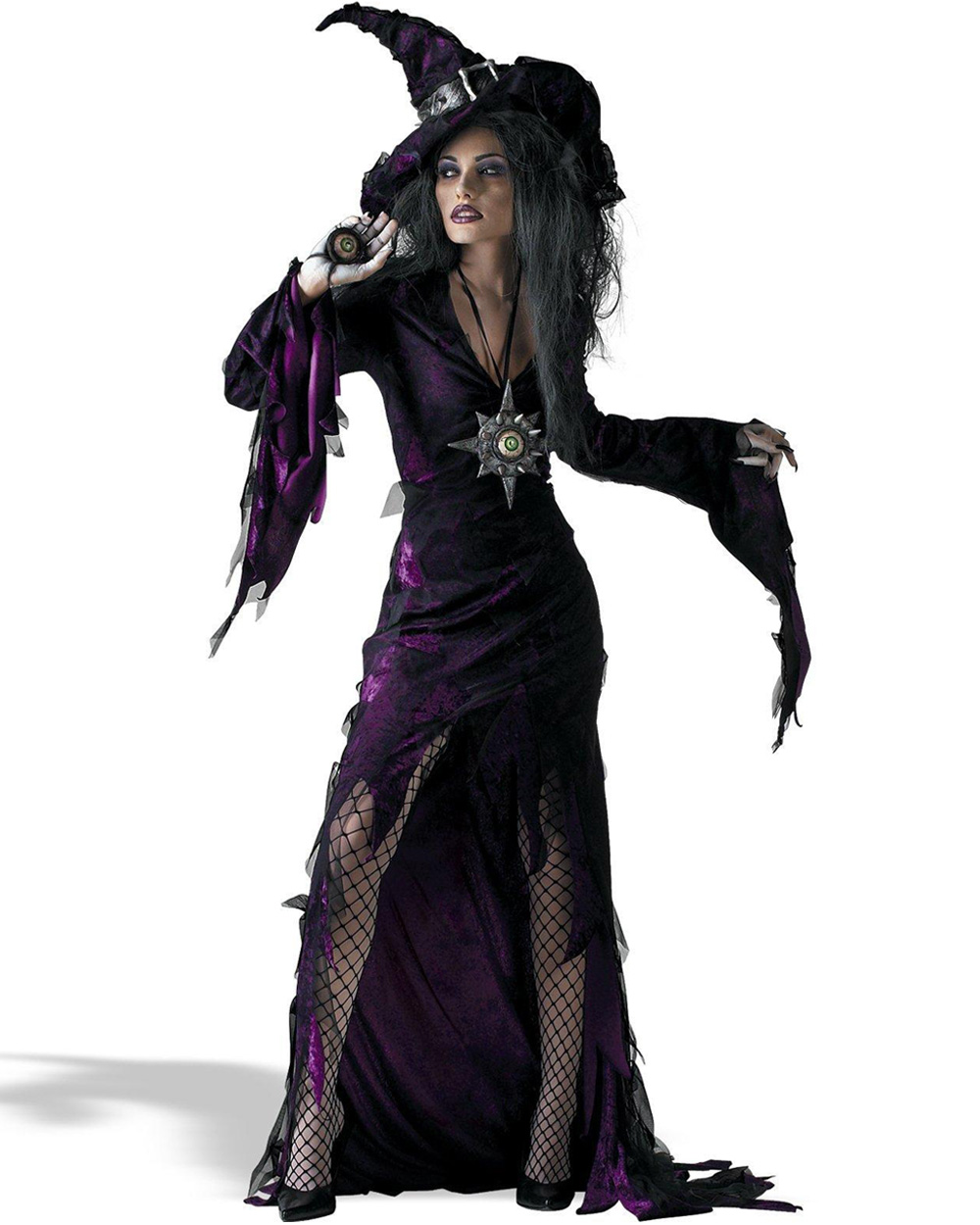 Cl426 Sorceress Adult Costume Womens Ladies Wicked Witch Fancy Dress Halloween Ebay
